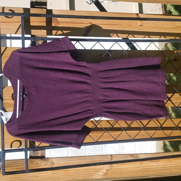 Express | Dresses | Womans Express Dark Plumb Sparkle Dress In Size ...